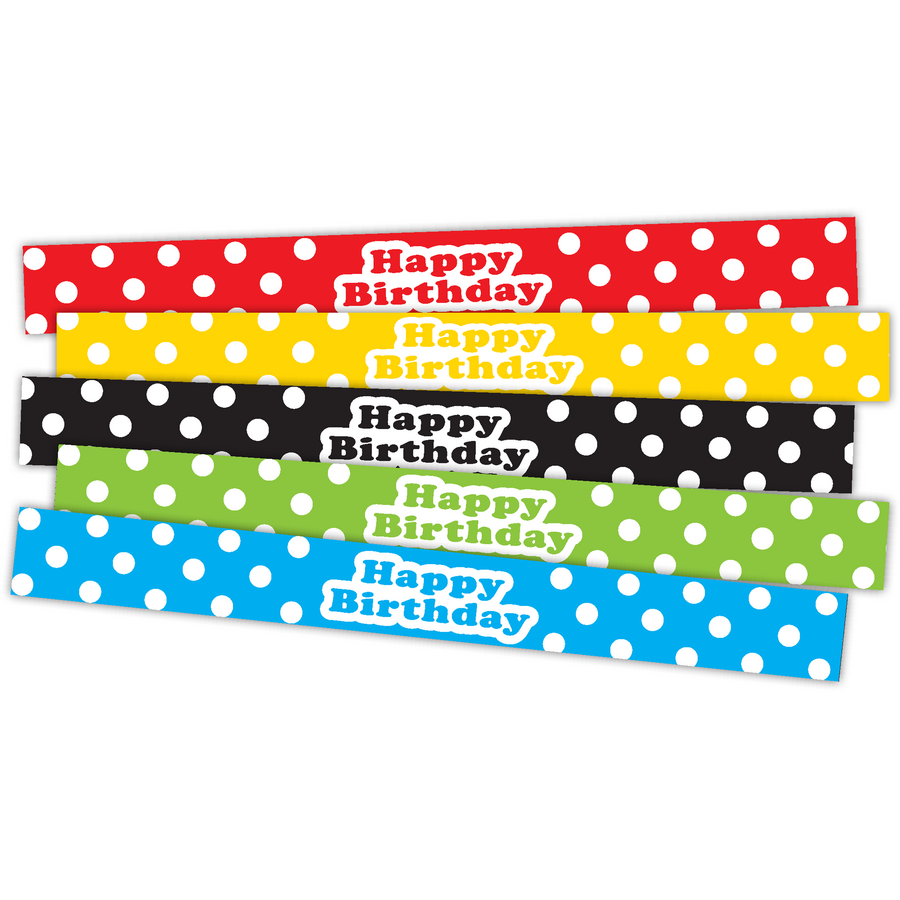 Polka Dots Happy Birthday Slap Bracelets - TCR20665 | Teacher Created ...