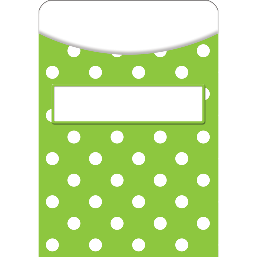 Lime Polka Dots Library Pockets - TCR5551 | Teacher Created Resources