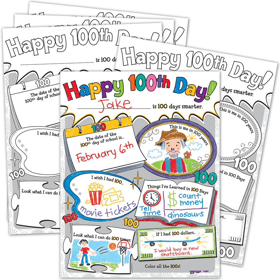 Happy 100th Day Poster Pack TCR5640 Teacher Created Resources Happy 100th Day Poster Pack TCR5640 Teacher Created Resources
