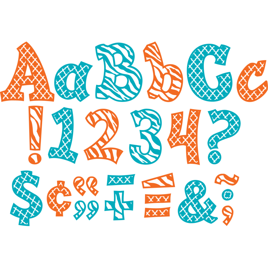 Orange and Teal Wild Moroccan 5" Sassy Font Letters - TCR77119 ...