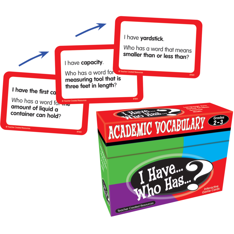 I Have Who Has Academic Vocabulary Game Grade 2 3 TCR7841 Teacher