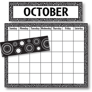 Black/White Crazy Circles Calendar Set - TCR9946 | Teacher Created ...