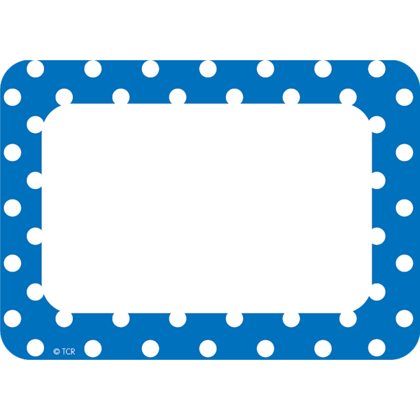 Blue Polka Dots Name Tags/Labels - TCR5585 | Teacher Created Resources