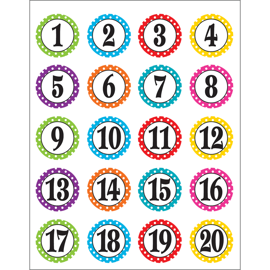 Polka Dots Numbers Stickers - TCR3567 | Teacher Created Resources