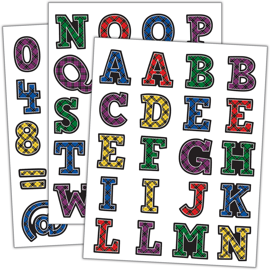 Plaid Alphabet Stickers - TCR5702 | Teacher Created Resources