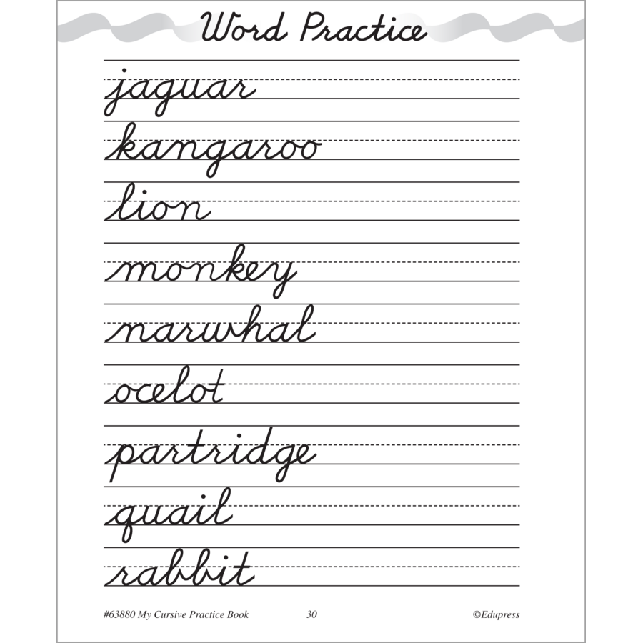 My Own Cursive Practice Book 10 Pack TCR62140 Teacher Created Resources