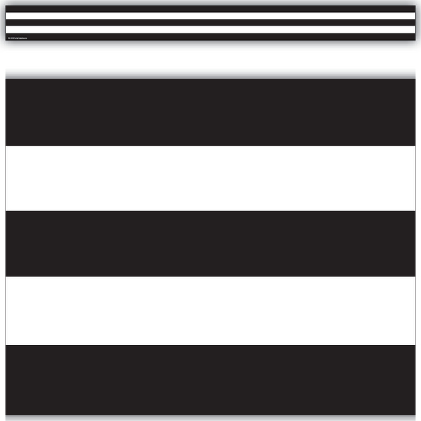 Black & White Stripes Straight Border Trim - TCR5223 | Teacher Created ...