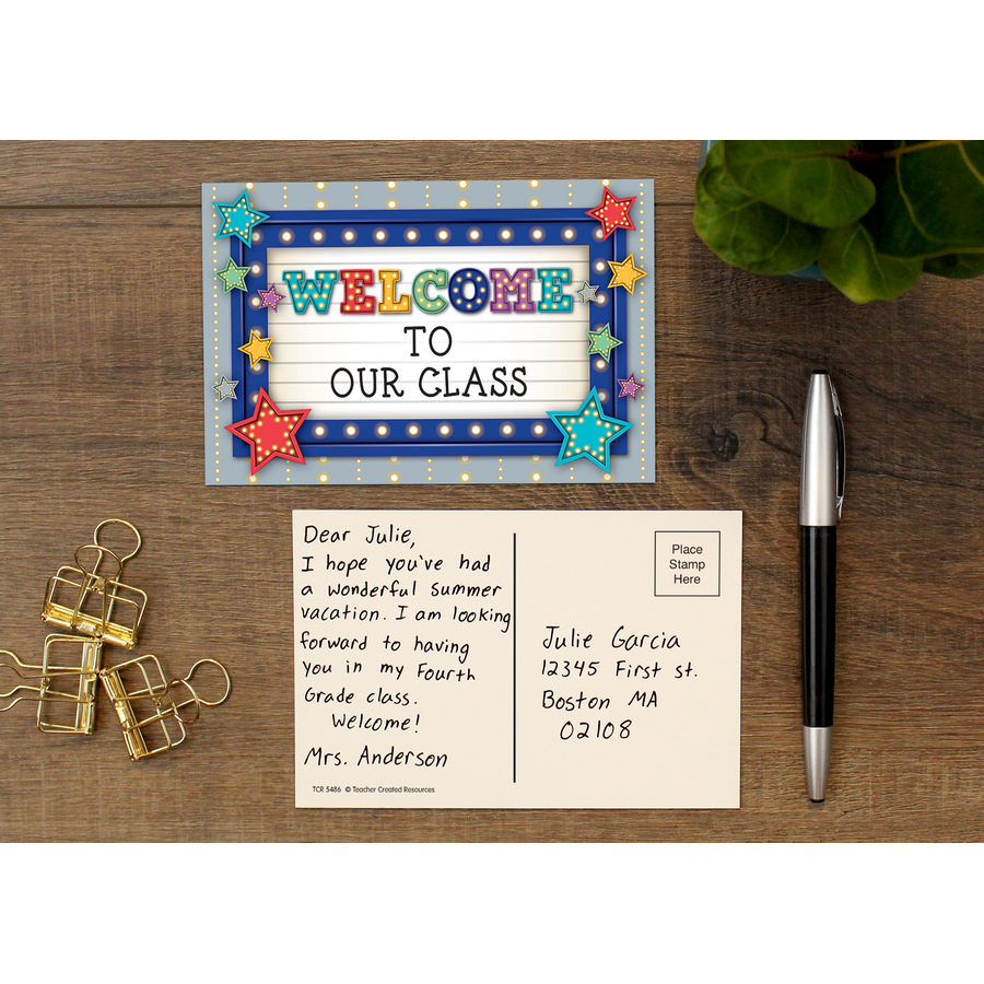 Marquee Welcome Postcards - TCR5486 | Teacher Created Resources