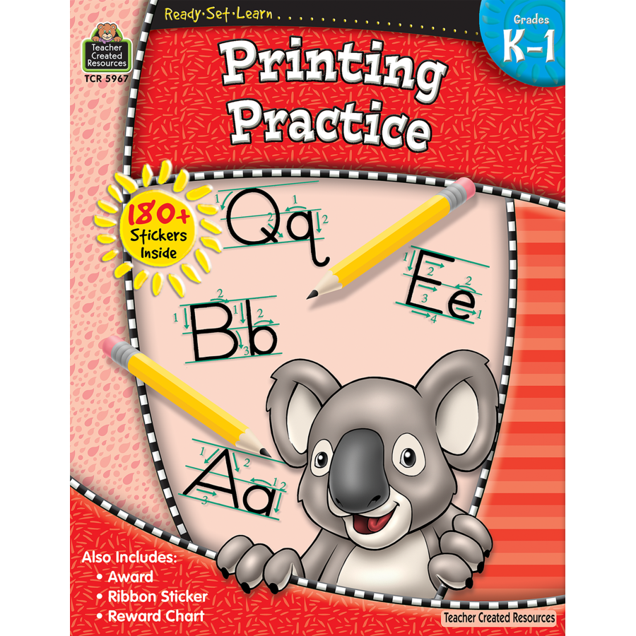 Ready-Set-Learn: Printing Practice Grade K-1 - TCR5967 | Teacher ...