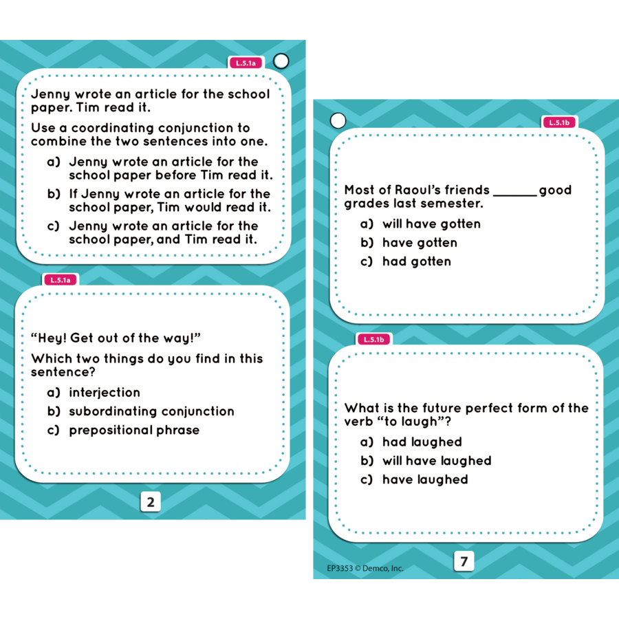 Common Core Language Task Cards Grade 5 - TCR63353 | Teacher Created ...