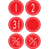 Red/White Crazy Circles Calendar Days - TCR5214 | Teacher Created Resources