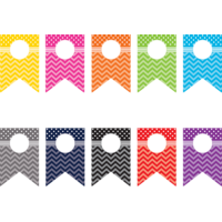 Chevrons and Dots Pennants Accents - TCR5418 | Teacher Created Resources