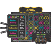 Chalkboard Brights Calendar Bulletin Board Display Set - TCR5615 ...