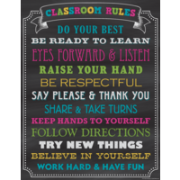 Chalkboard Brights Classroom Rules Chart - TCR7565 | Teacher Created ...