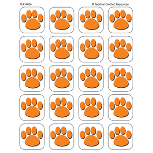 Orange Paw Prints Stickers - TCR4486 | Teacher Created Resources