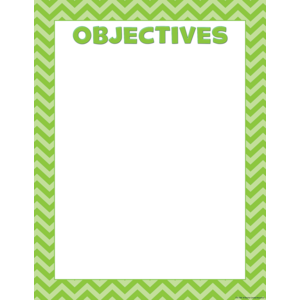 Lime Chevron Objectives Chart - TCR7584 | Teacher Created Resources