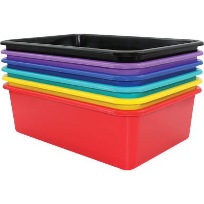 Bold Colors Large Plastic Storage Bins Set of 6 - TCR2088645 | Teacher ...