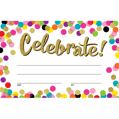 Confetti Celebrate! Awards - TCR8892 | Teacher Created Resources
