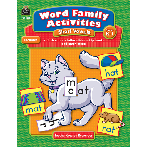 Word Family Activities: Short Vowels Grade K-1 - TCR2076 | Teacher ...