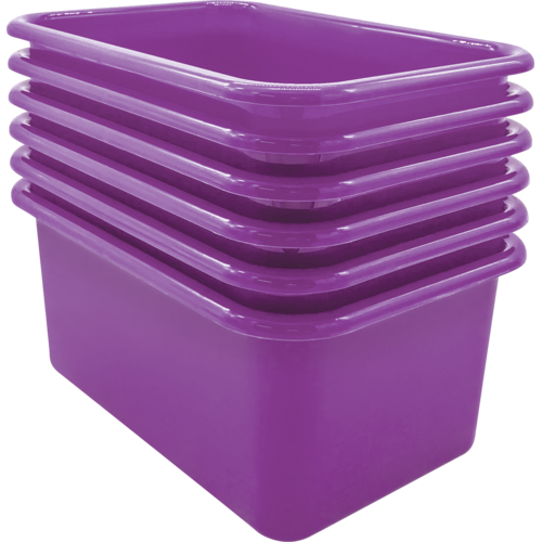 Purple Small Plastic Storage Bin 6 Pack - TCR2088575 | Teacher Created ...