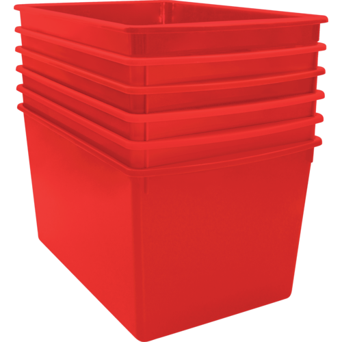 Red Plastic Multi-Purpose Bin 6 Pack - TCR2088614 | Teacher Created ...