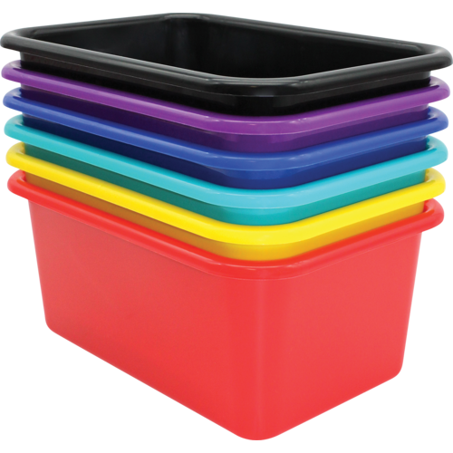 Bold Colors Small Plastic Storage Bins Set of 6 - TCR2088641 | Teacher ...