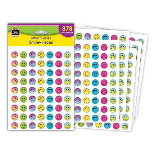 Brights 4Ever Smiley Faces Mini Stickers - TCR3924 | Teacher Created ...