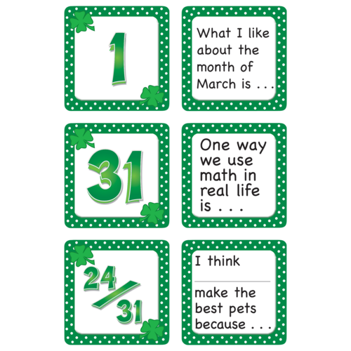 March Polka Dots Calendar Days/Story Starters - TCR5077 | Teacher ...