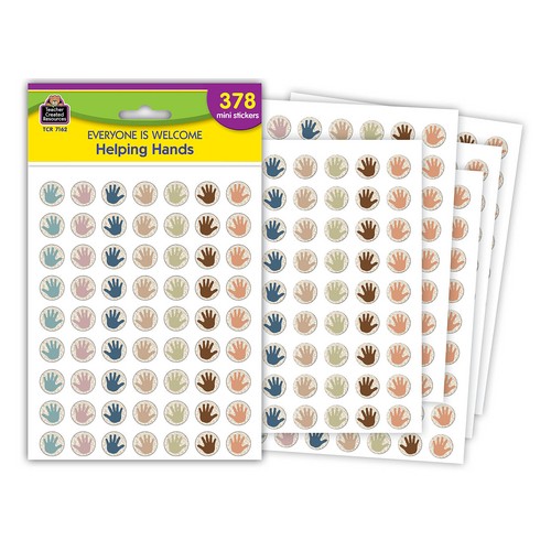 Everyone is Welcome Helping Hands Mini Stickers - TCR7162 | Teacher ...