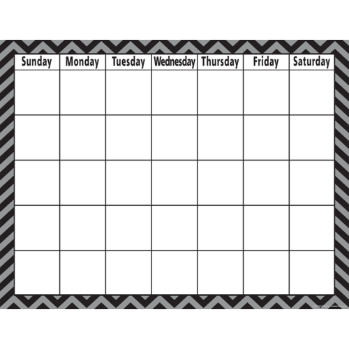 Black Chevron Calendar Chart - TCR7581 | Teacher Created Resources