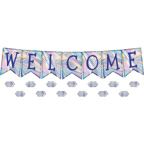 Iridescent Pennants Welcome Bulletin Board Display - TCR8680 | Teacher ...