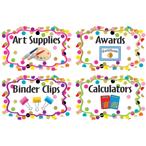 Confetti Supply Labels - TCR8751 | Teacher Created Resources