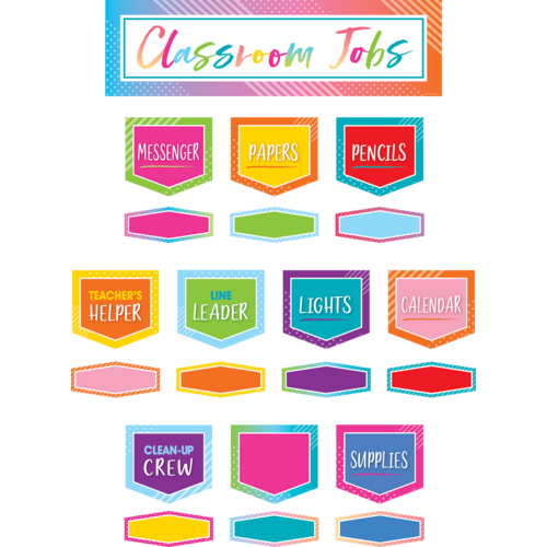Colorful Vibes Classroom Jobs Mini Bulletin Board - TCR8756 | Teacher ...
