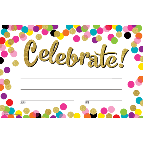 Confetti Celebrate! Awards - TCR8892 | Teacher Created Resources