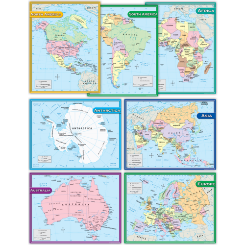 Continents Charts Set (7 charts) - TCR9899 | Teacher Created Resources