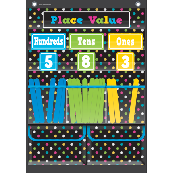 Chalkboard Brights Place Value Pocket Chart - TCR20804 | Teacher ...
