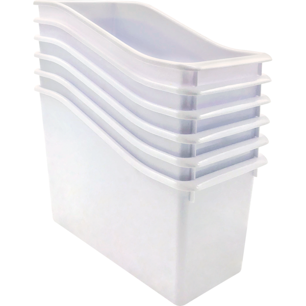 White Plastic Book Bin 6 Pack - TCR2088564 | Teacher Created Resources