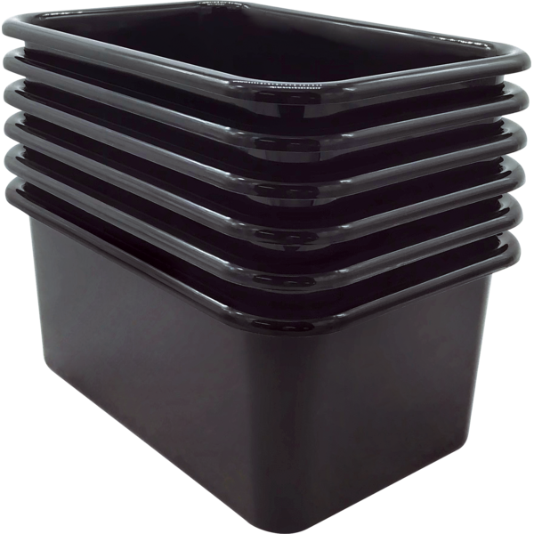 Black Small Plastic Storage Bin 6 Pack - TCR2088569 | Teacher Created ...