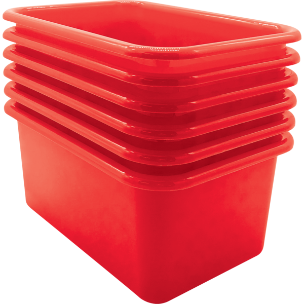 Red Small Plastic Storage Bin 6 Pack - TCR2088577 | Teacher Created ...