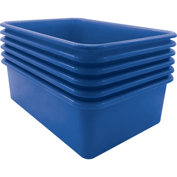 Blue Large Plastic Storage Bin 6 Pack - TCR2088597 | Teacher Created ...