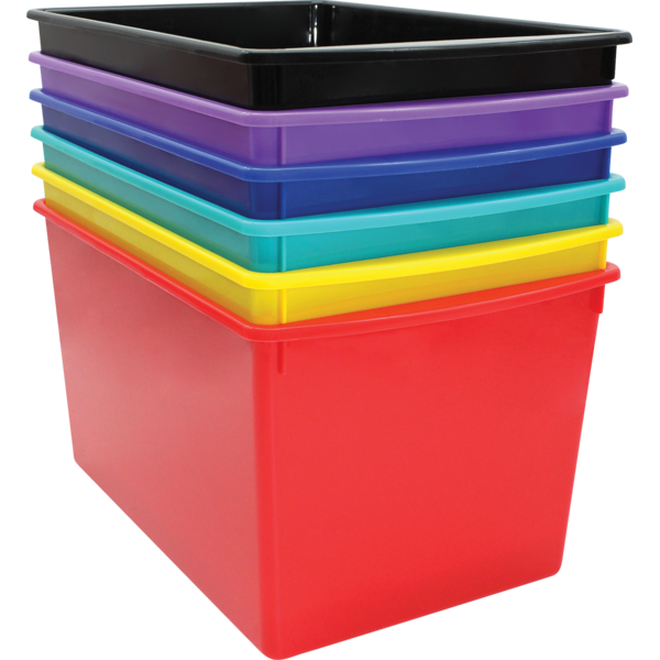 Bold Colors Plastic Multi-Purpose Bins Set of 6 - TCR2088639 | Teacher ...
