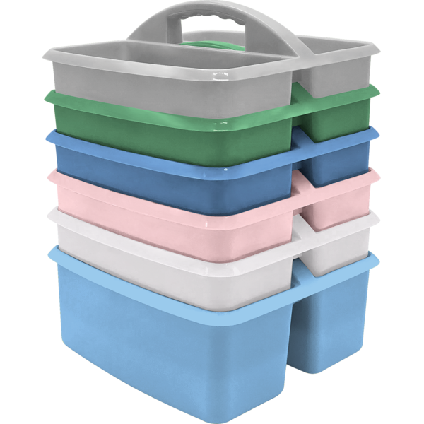 Soft Colors Plastic Storage Caddies Set of 6 - TCR2088643 | Teacher ...