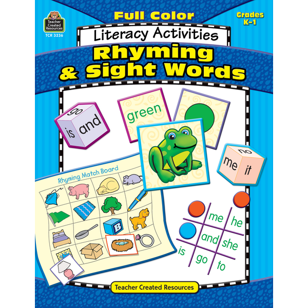 Full-Color Literacy Activities: Rhyming & Sight Words - TCR3236 ...