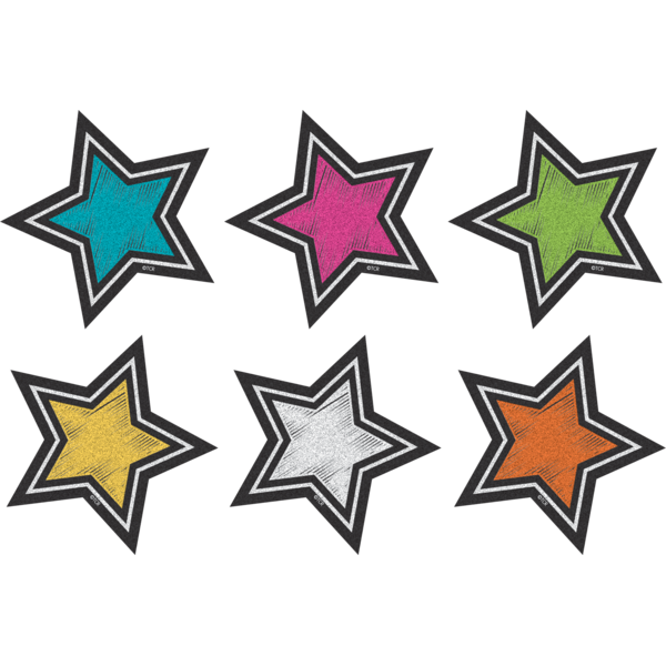 Chalkboard Brights Stars Mini Accents - TCR3554 | Teacher Created Resources