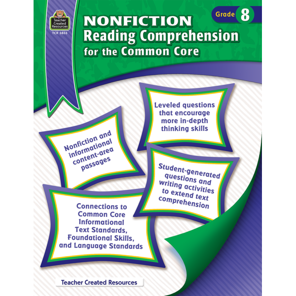 Nonfiction Reading Comprehension for the Common Core Grade 8 - TCR3833 ...