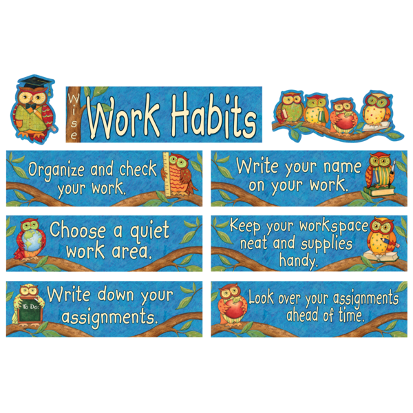 Wise Work Habits Mini Bulletin Board From Susan Winget Tcr4298