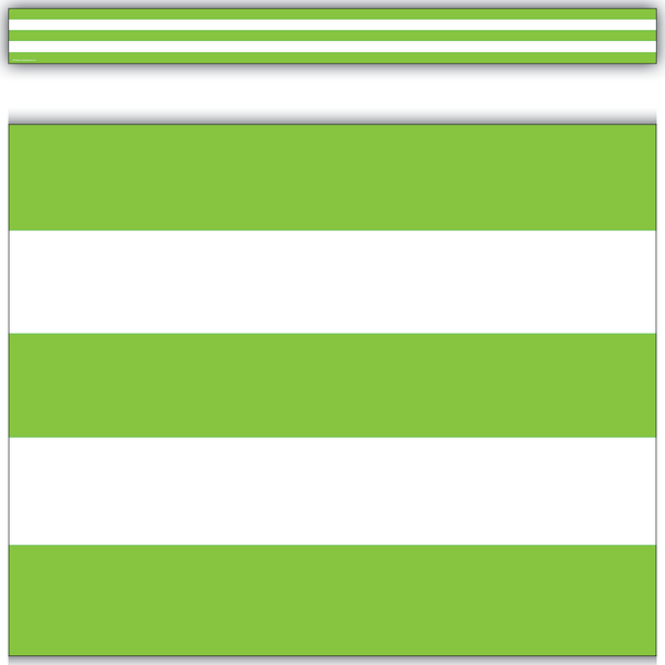 Lime & White Stripes Straight Border Trim - TCR5292 | Teacher Created ...