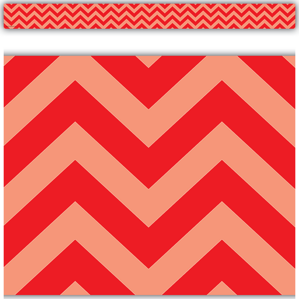 Red Chevron Straight Border Trim - TCR5522 | Teacher Created Resources