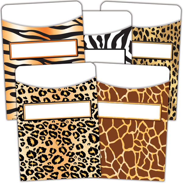 Animal Prints Library Pockets - Multi-Pack - TCR5557 | Teacher Created ...