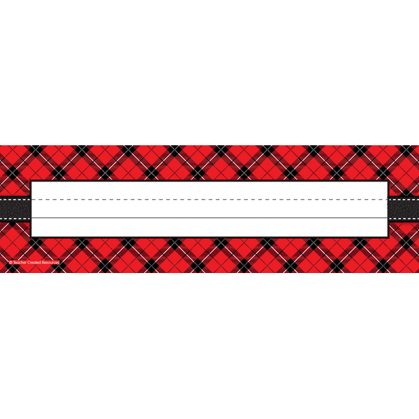 Red Plaid Flat Name Plates - TCR5663 | Teacher Created Resources